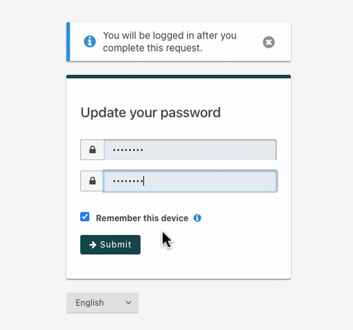 Login and password