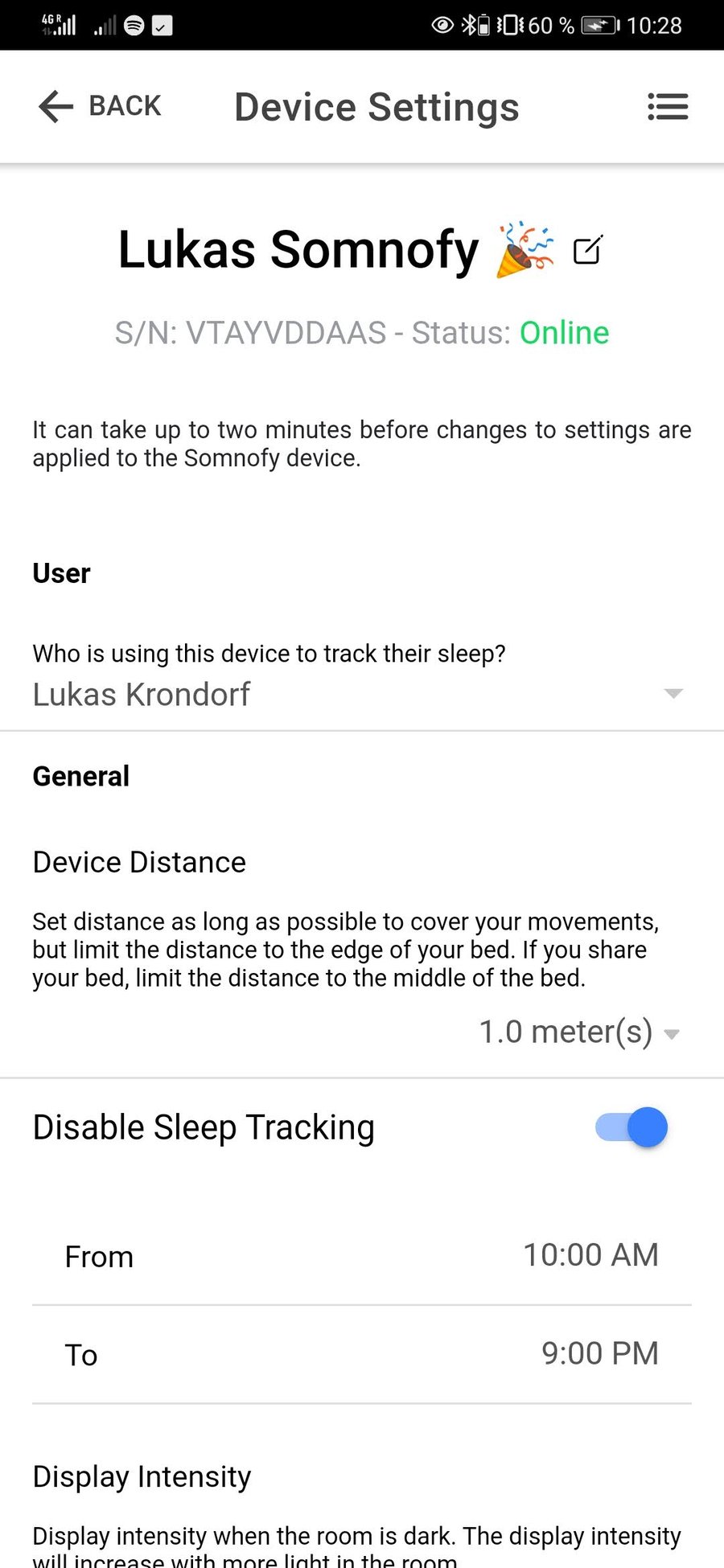 Disable Sleep Tracking